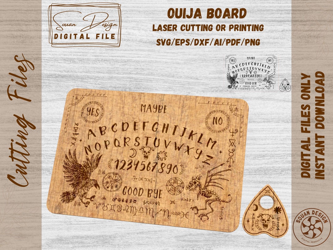 Ouija Board SVG and Planchette Ornament - Raven - File for Laser ...
