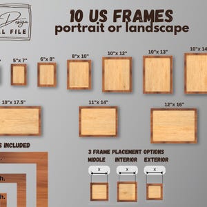 SVG Photo Frame Bundle - Frame SVG Files for Laser Cutting - Wood Frame ...