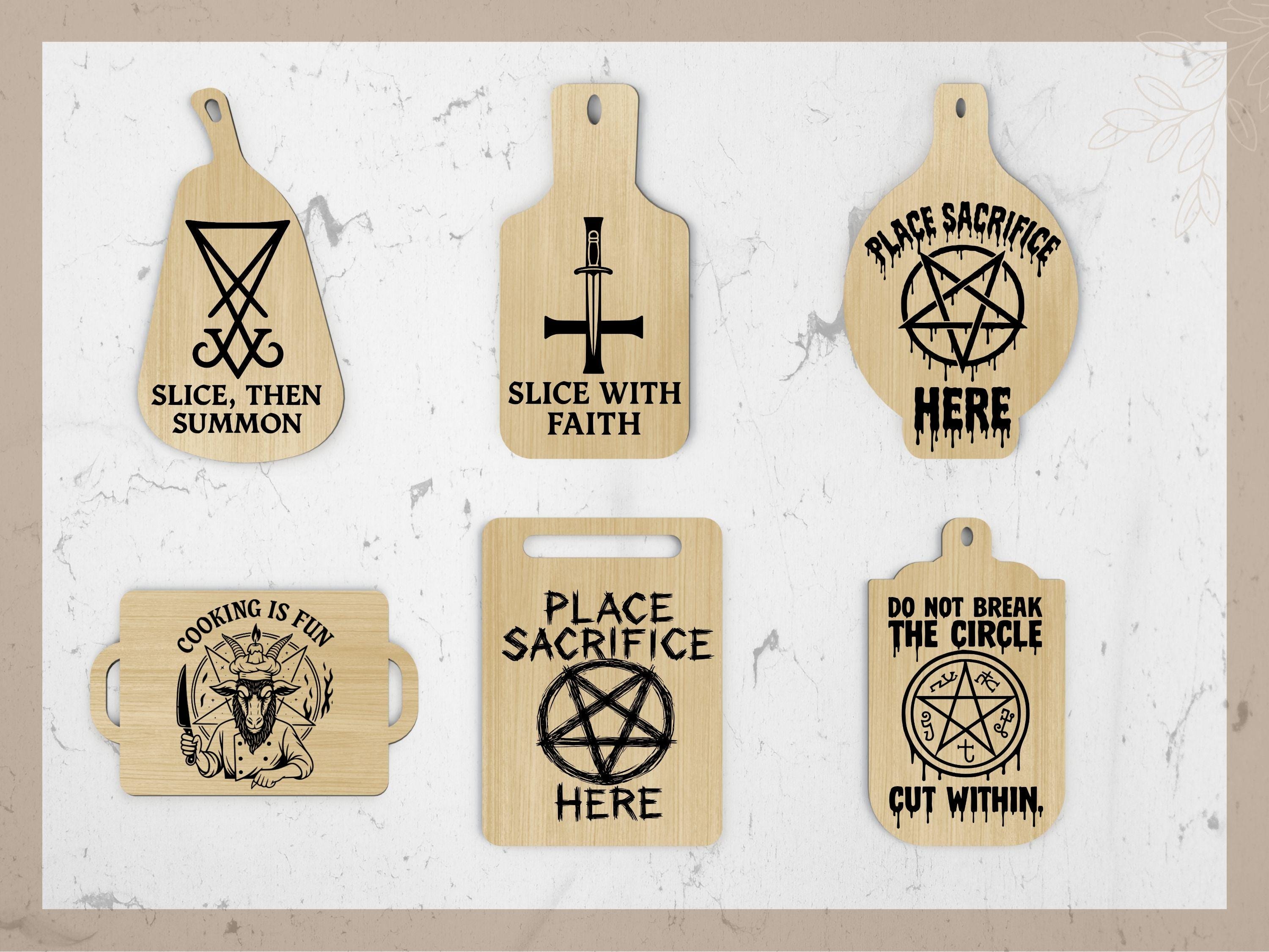 Occult Cutting Board SVG Bundle – 6 Laser Engraving Designs + 6 Board ...