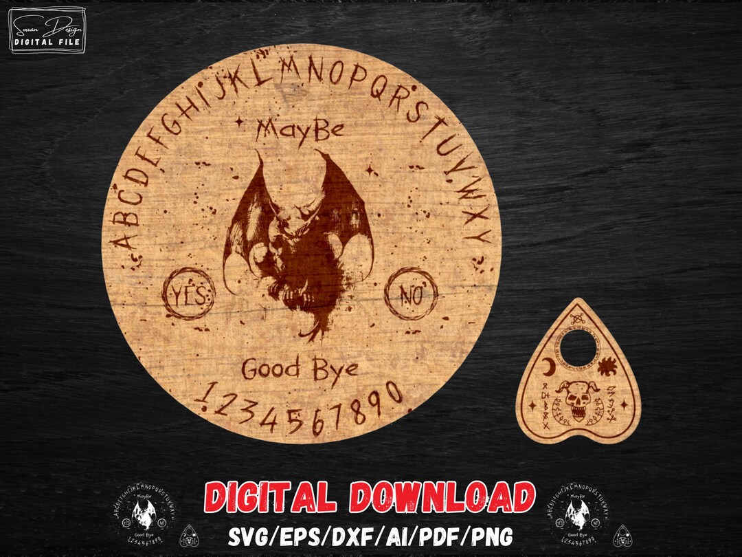 Round Gargoyle Ouija Board - File for Laser Cutting or Printing ...