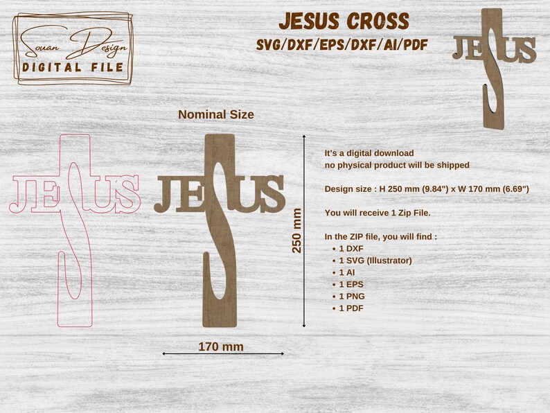 Jesus on the Cross - Digital File for Laser Cutting - DXF, SVG, Laser ...