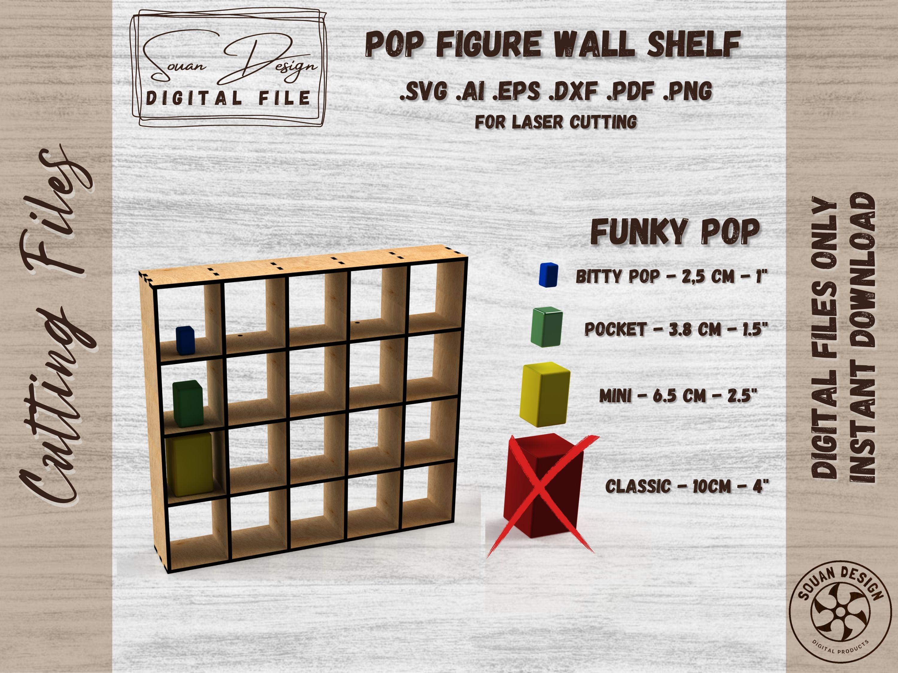 Funko Pop Shelf SVG - Wall Display Stand, Mini Funko Pop Holder, Laser ...