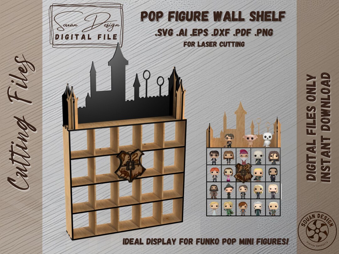 Funko Pop Wall Shelf SVG – Figurine Display Stand – Exhibition Support ...