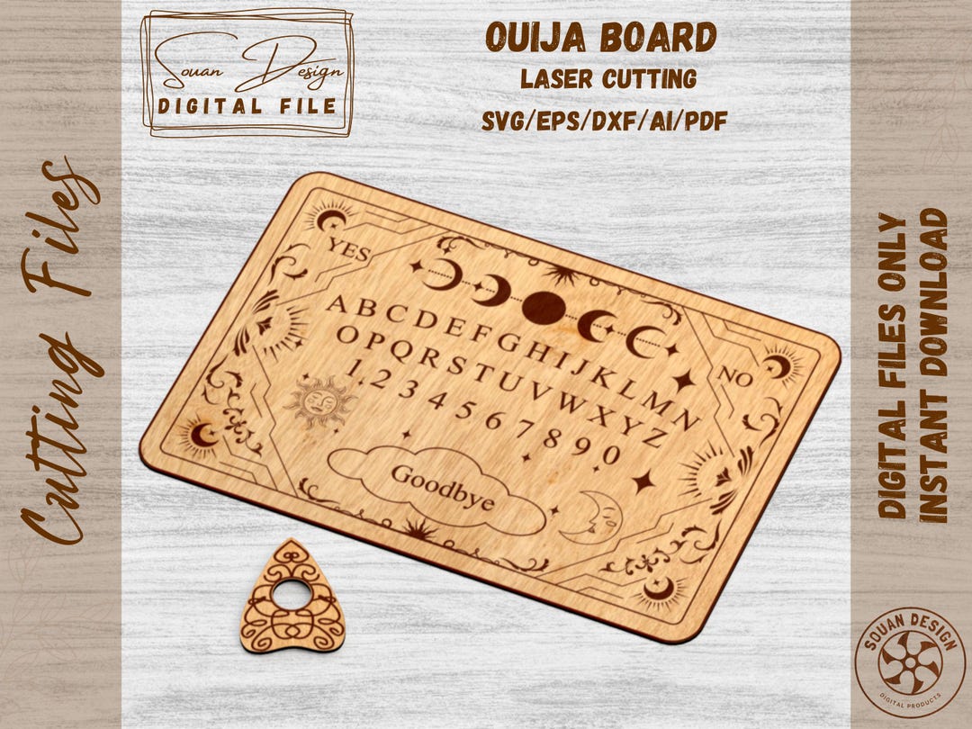 Ouija Board With Planchette SVG, File for Laser Cutting or Printing ...