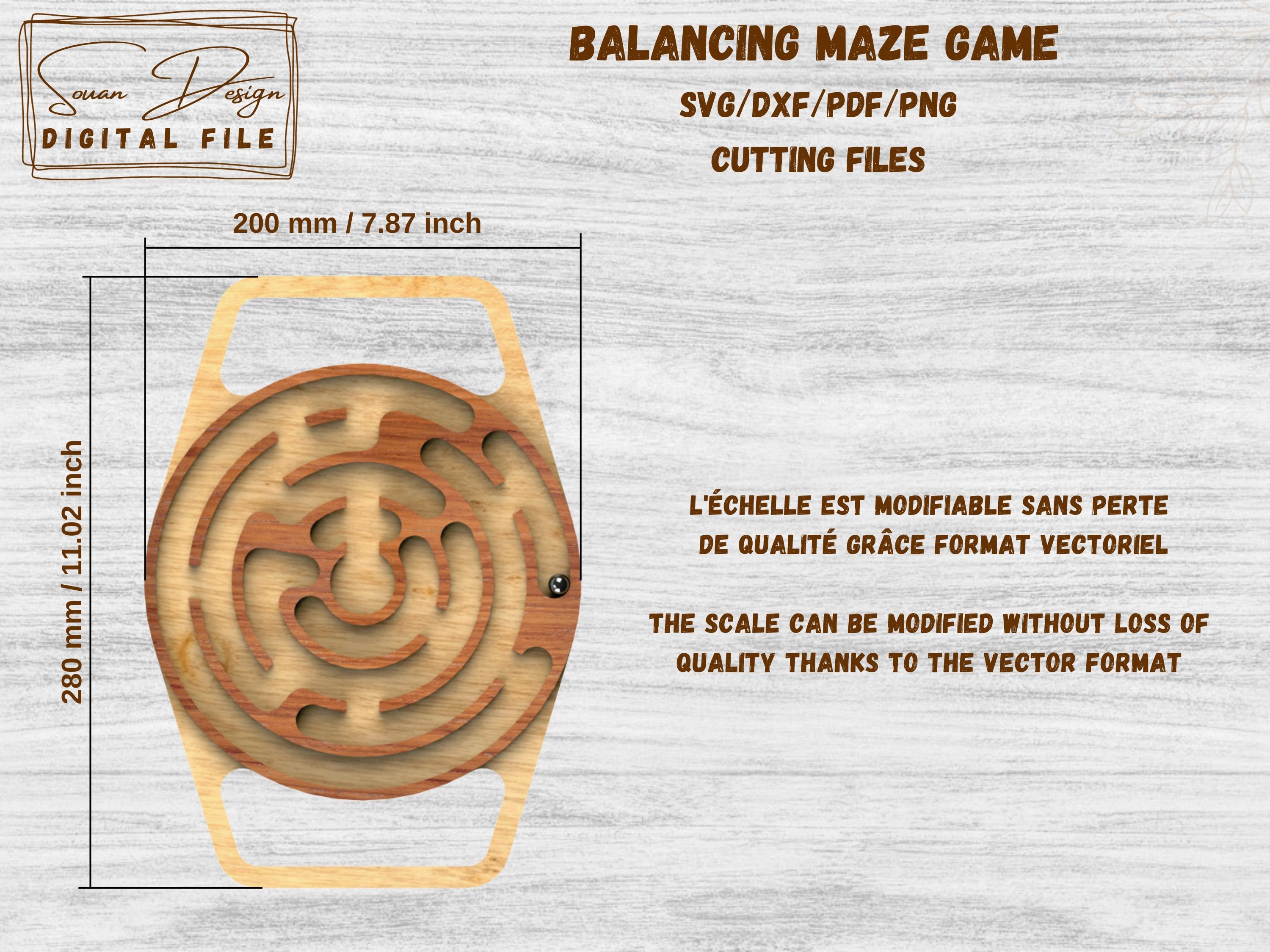 Balance Labyrinth Game - Laser Cut File - SVG - DXF - PDF - Etsy