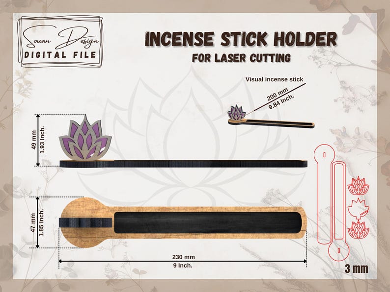 Lotus Incense Stick Holder SVG - Easy Laser Cut Files - Spiritual ...