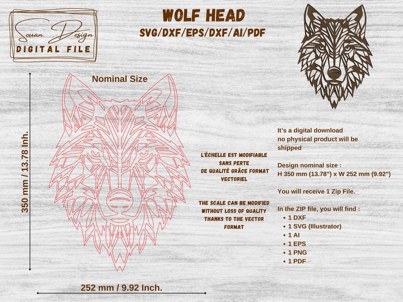 Archivos SVG de cabeza de lobo geométrico - Arte geométrico para corte ...