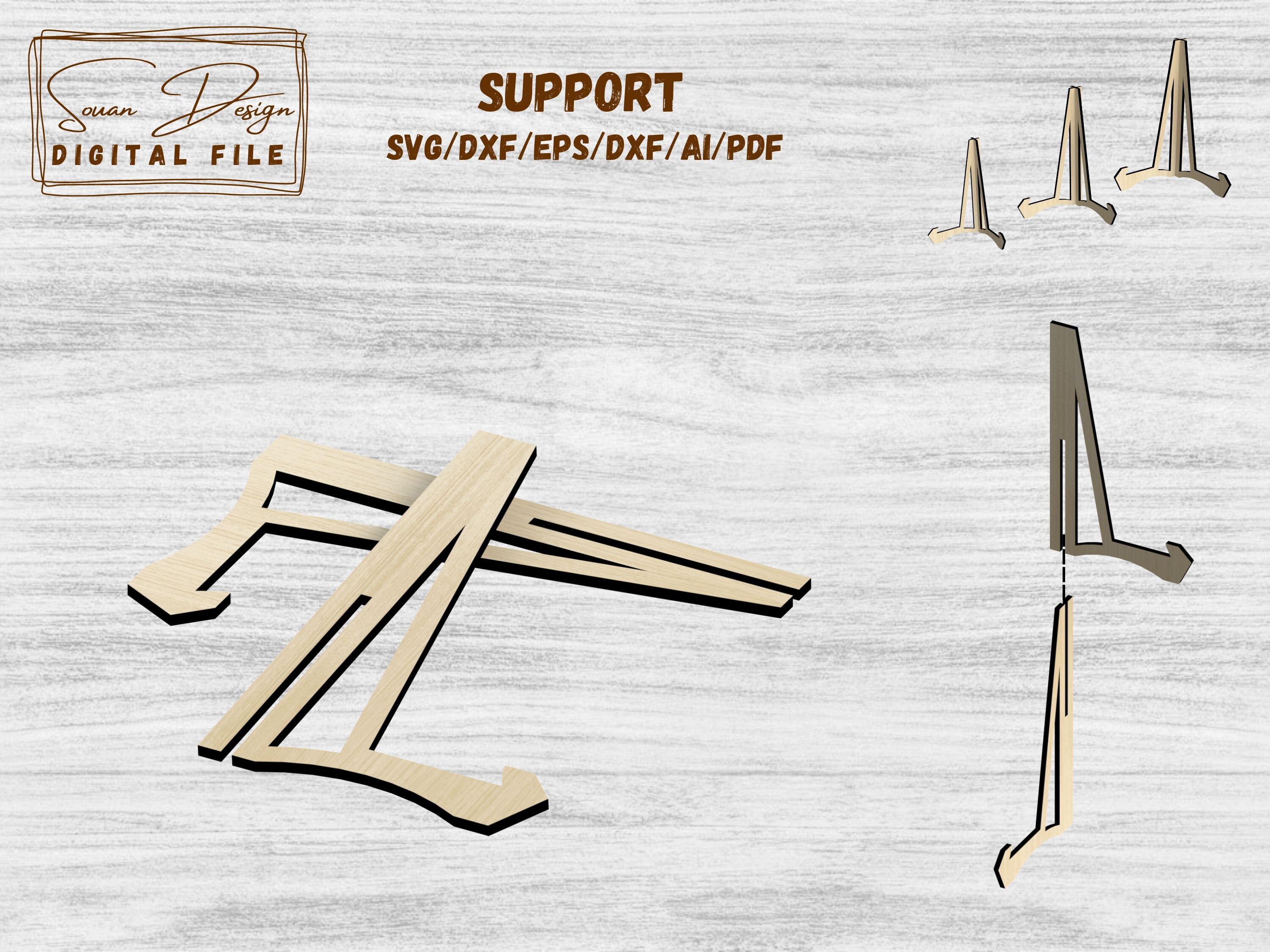SVG Display for Book Stand and Panel Stand, Base File for Laser Cutting ...