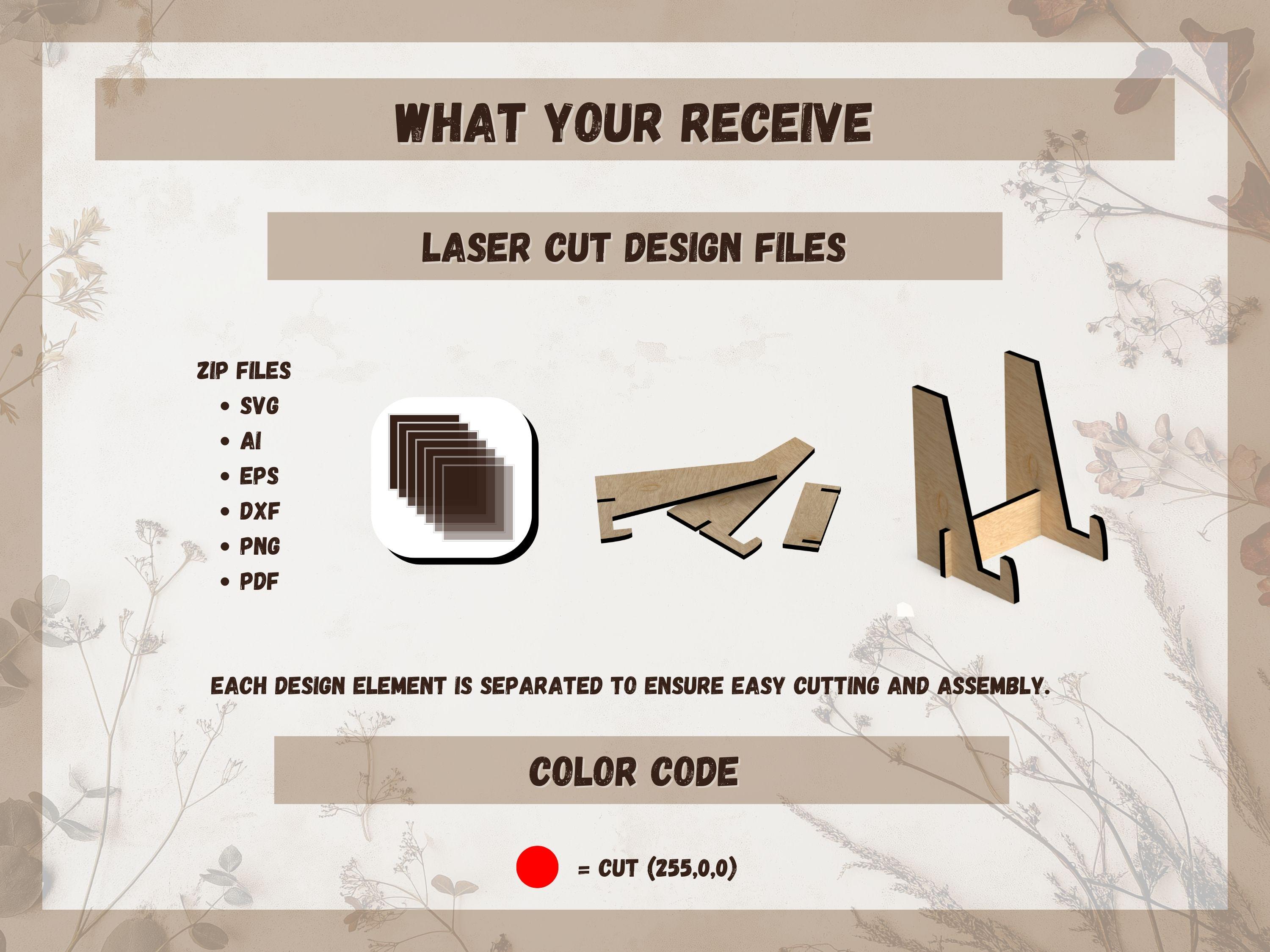 Easel Display Stand Laser Cut Files - Easel Cut File, Mini Easel SVG ...
