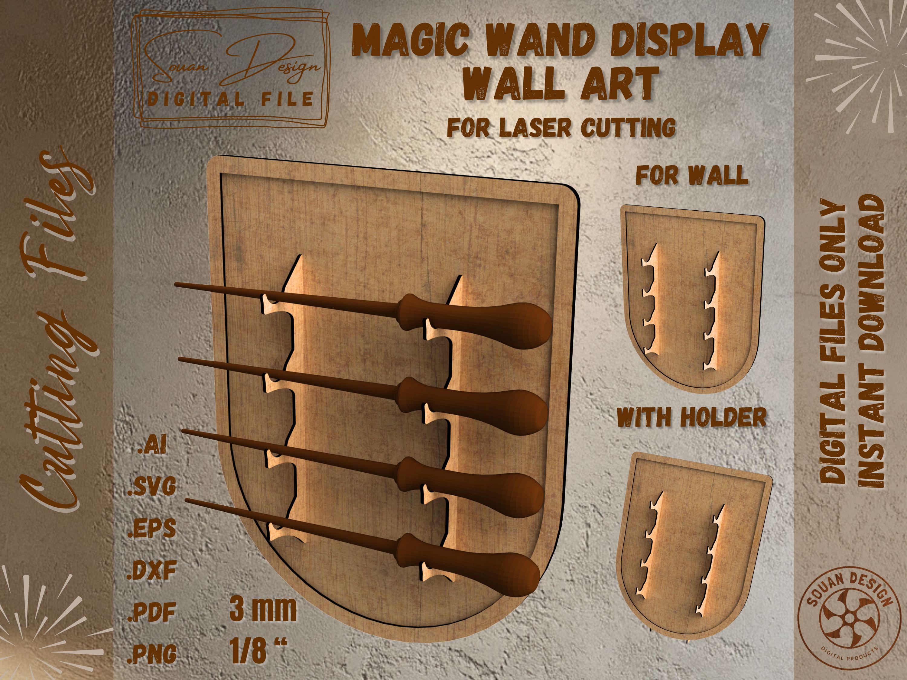 Magic Wand Display Stand - Wooden Wall Decor File for Laser Cutting ...