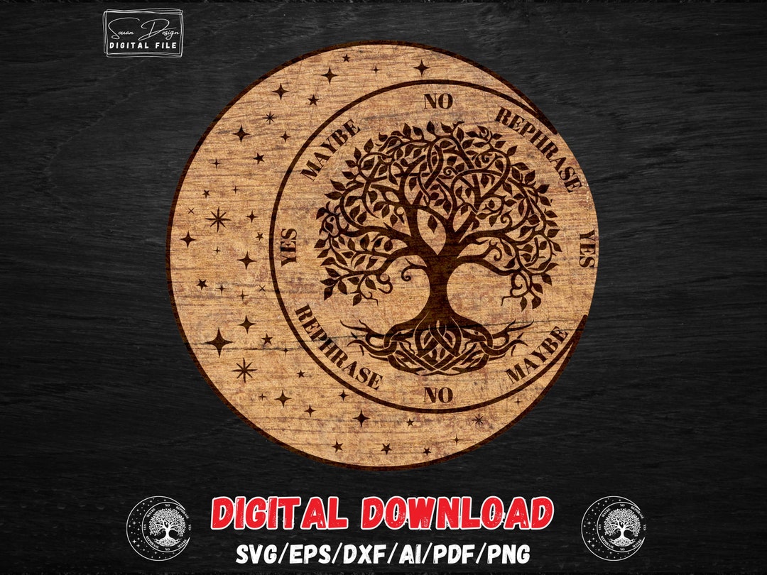 Pendulum Board Tree of Life Crescent Moon SVG - Yggdrasil - Digital ...