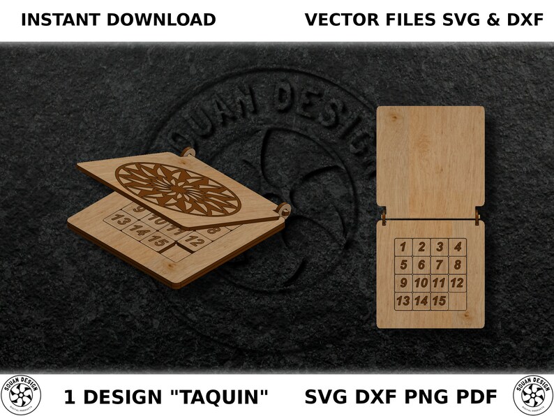 Sliding Puzzle Game Template: SVG DXF Vector Drawing for Laser Cutting ...