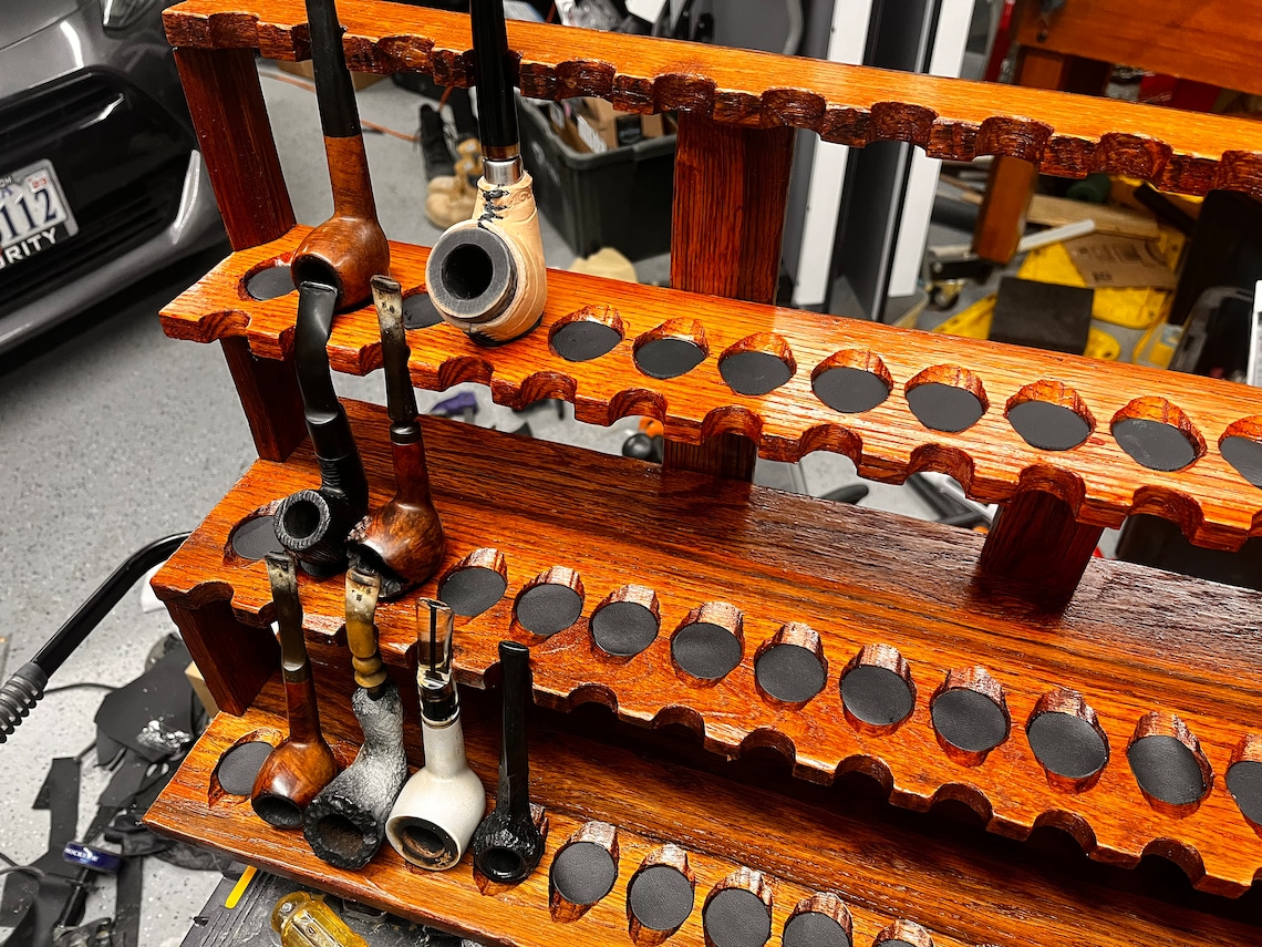 Handmade Wooden Tobacco 60 Pipe Stand - Etsy