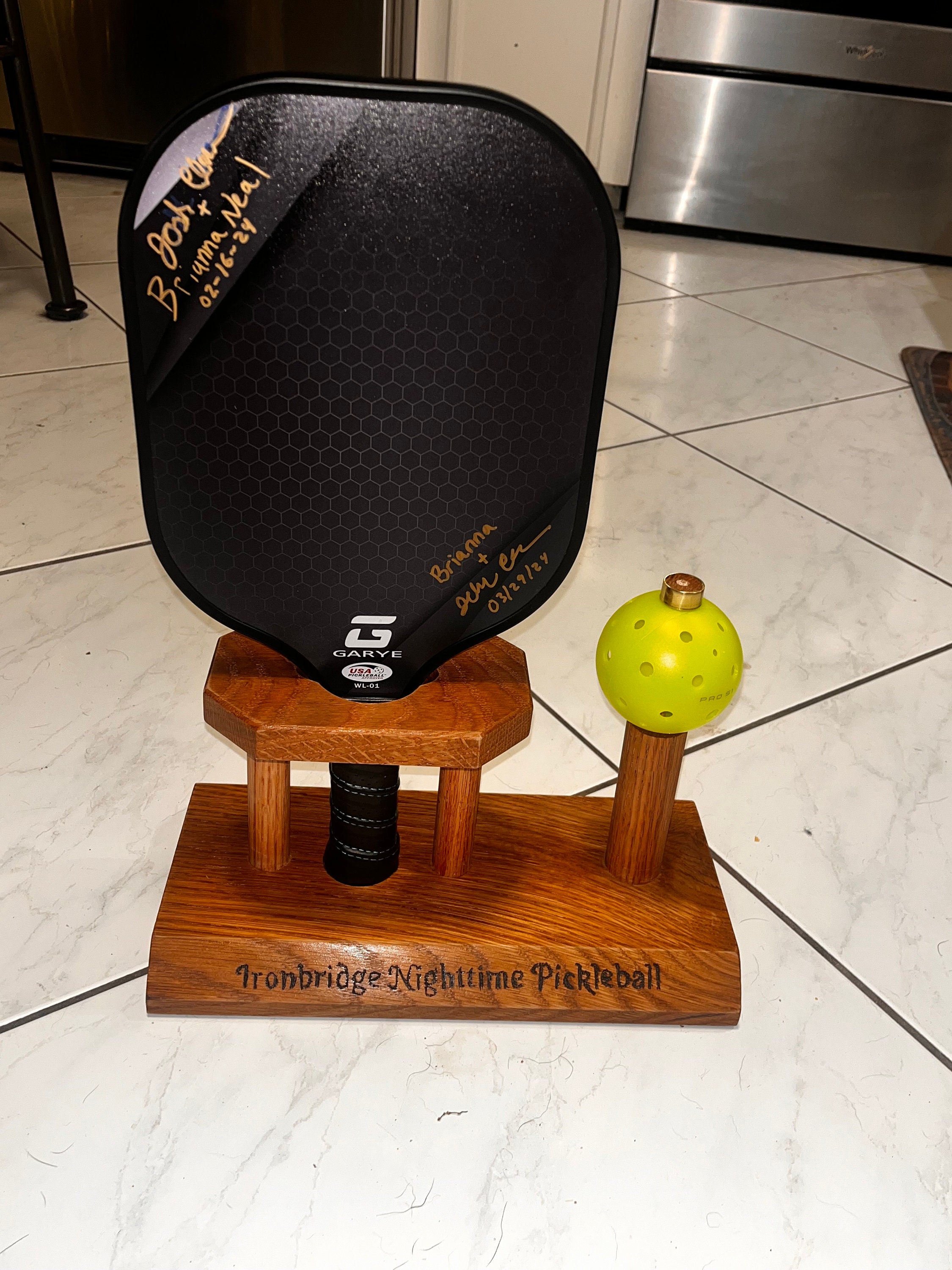 Handmade Pickleball Trophy Contains Paddle and Ball, Will Wood Burn, or ...