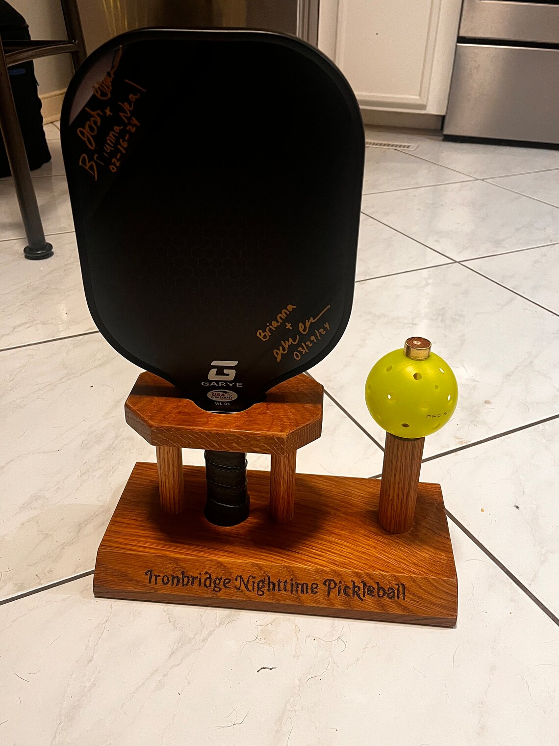 Handmade Pickleball Trophy Contains Paddle and Ball, Will Wood Burn, or ...
