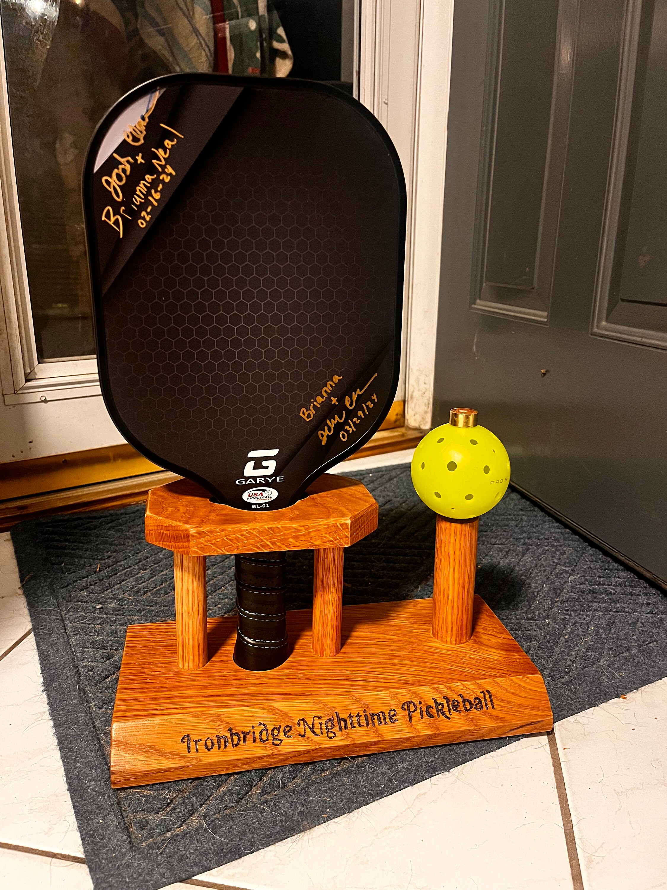 Handmade Pickleball Trophy Contains Paddle and Ball, Will Wood Burn, or ...