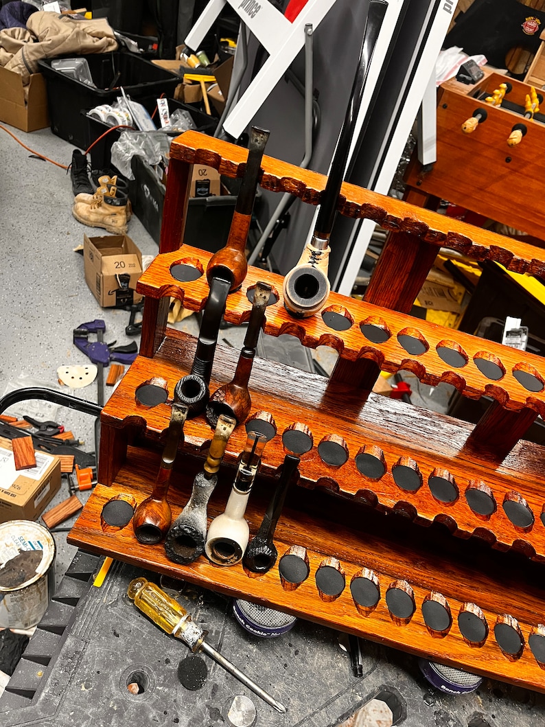 Handmade Wooden Tobacco 60 Pipe Stand - Etsy