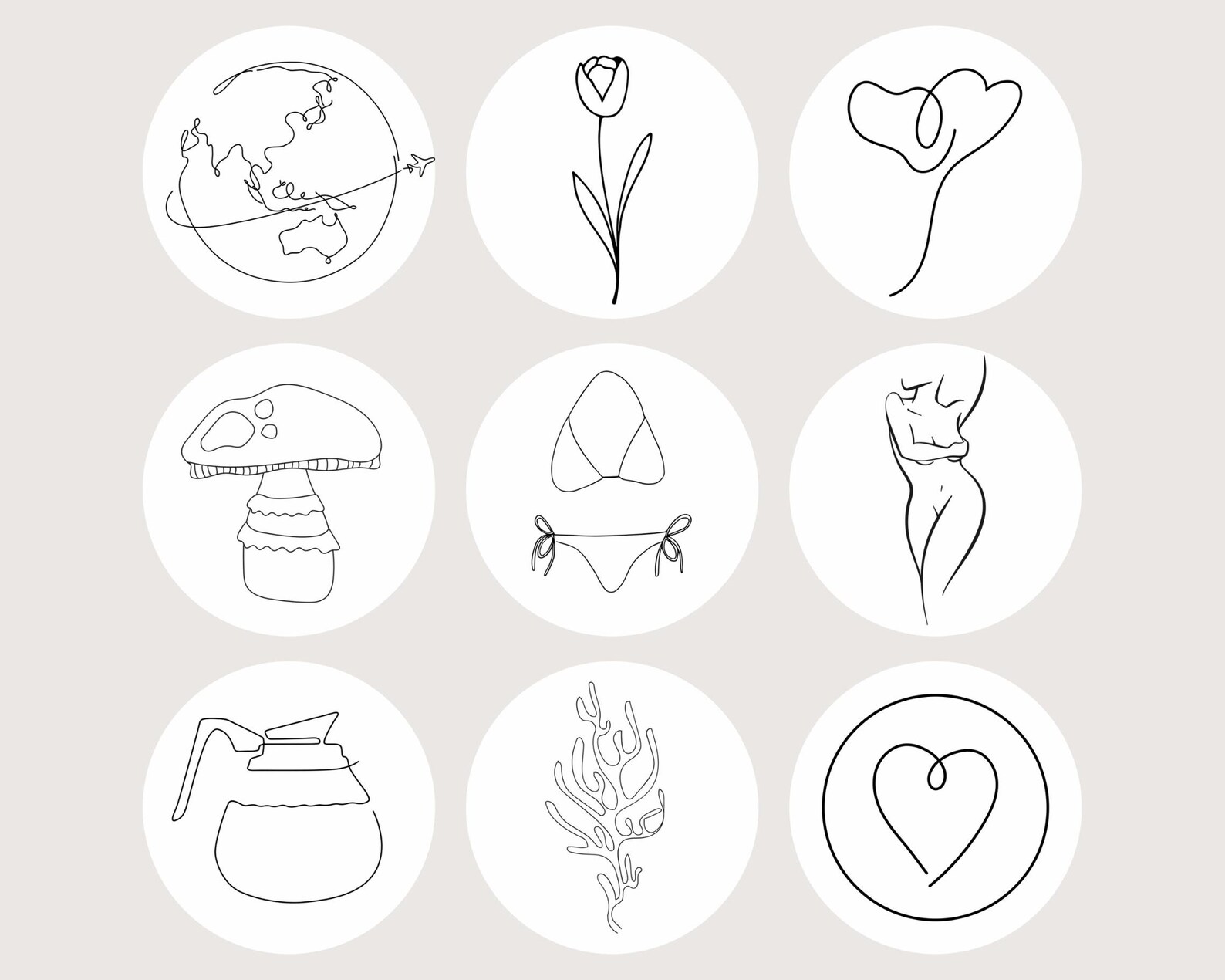 Line Art Highlights, Highlight Covers, Instagram Line Art, Instagram ...