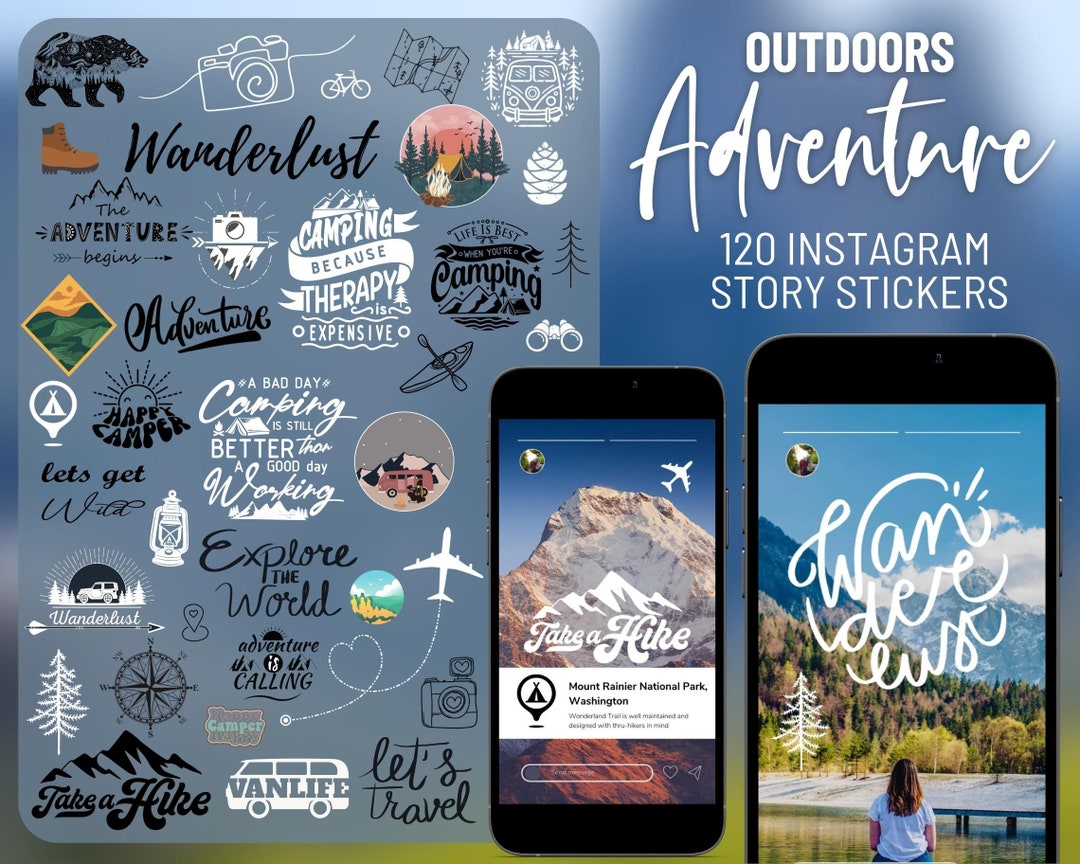 Travel Stickers, Instagram Sticker, Mountain Sticker, Instagram Travel ...