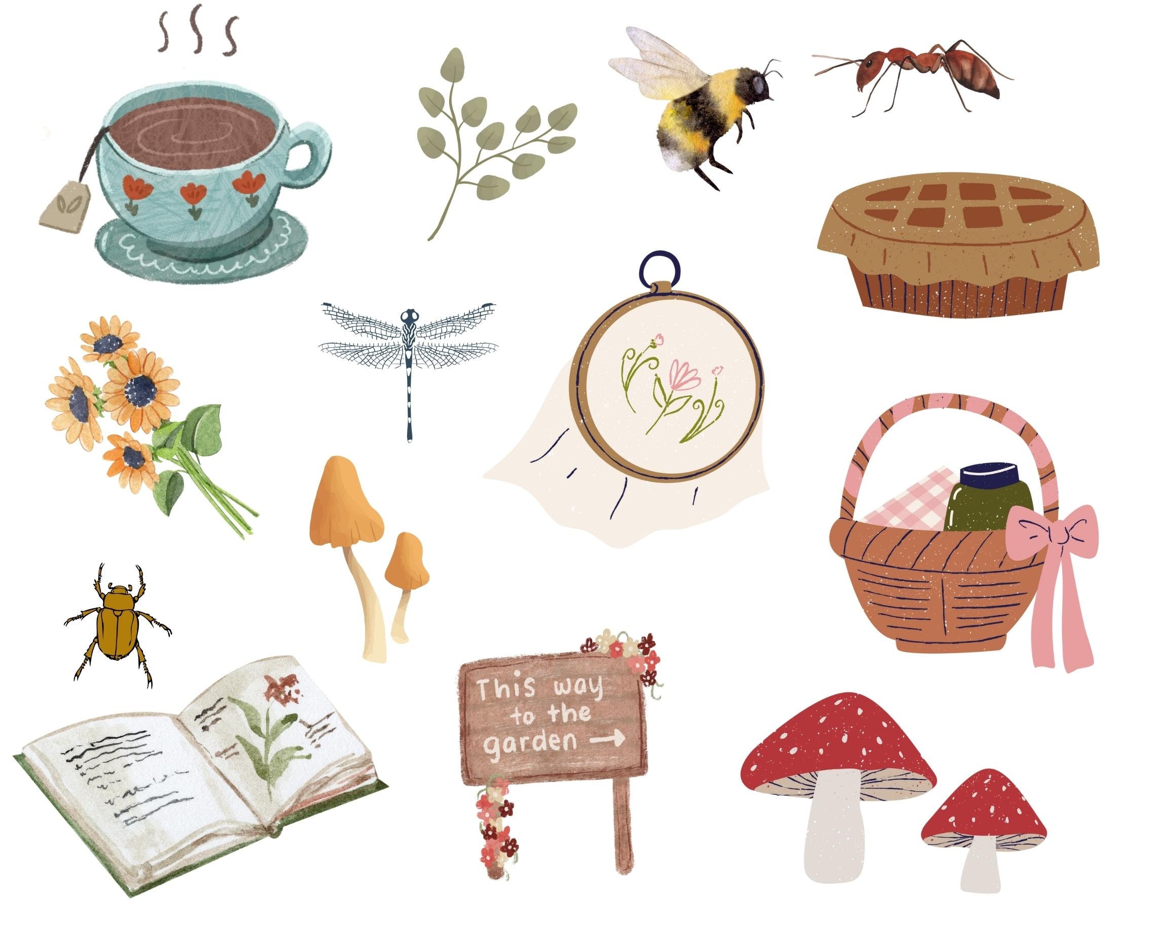 Cottagecore Stickers Instagram Sticker Mushroom Sticker - Etsy
