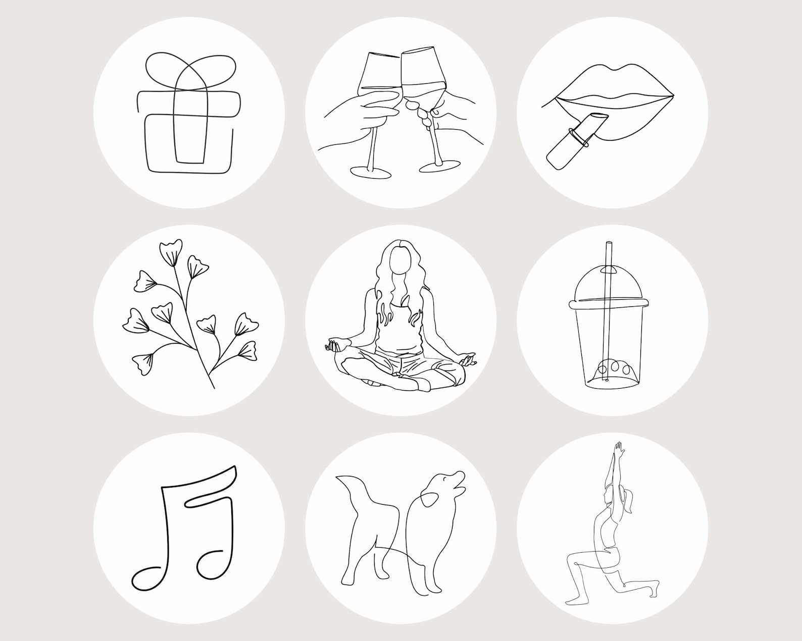 Line Art Highlights, Highlight Covers, Instagram Line Art, Instagram ...