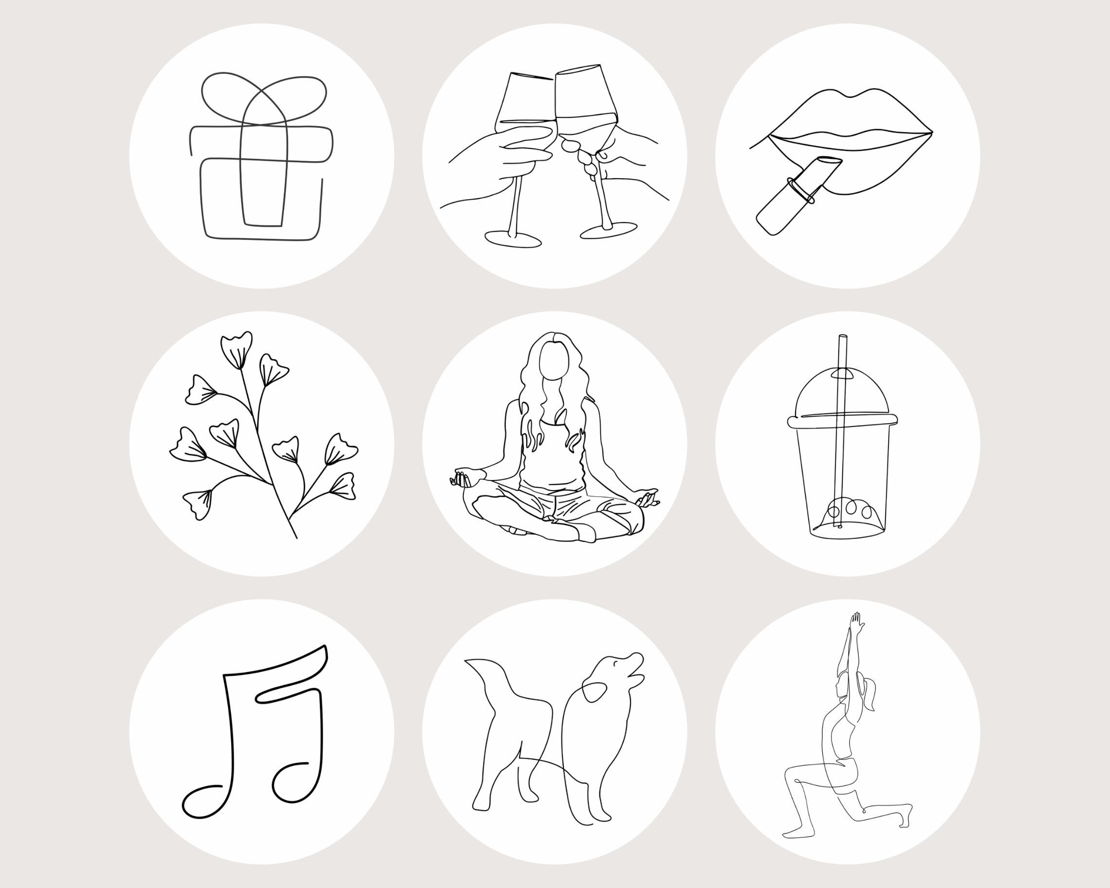 Line Art Highlights, Highlight Covers, Instagram Line Art, Instagram ...