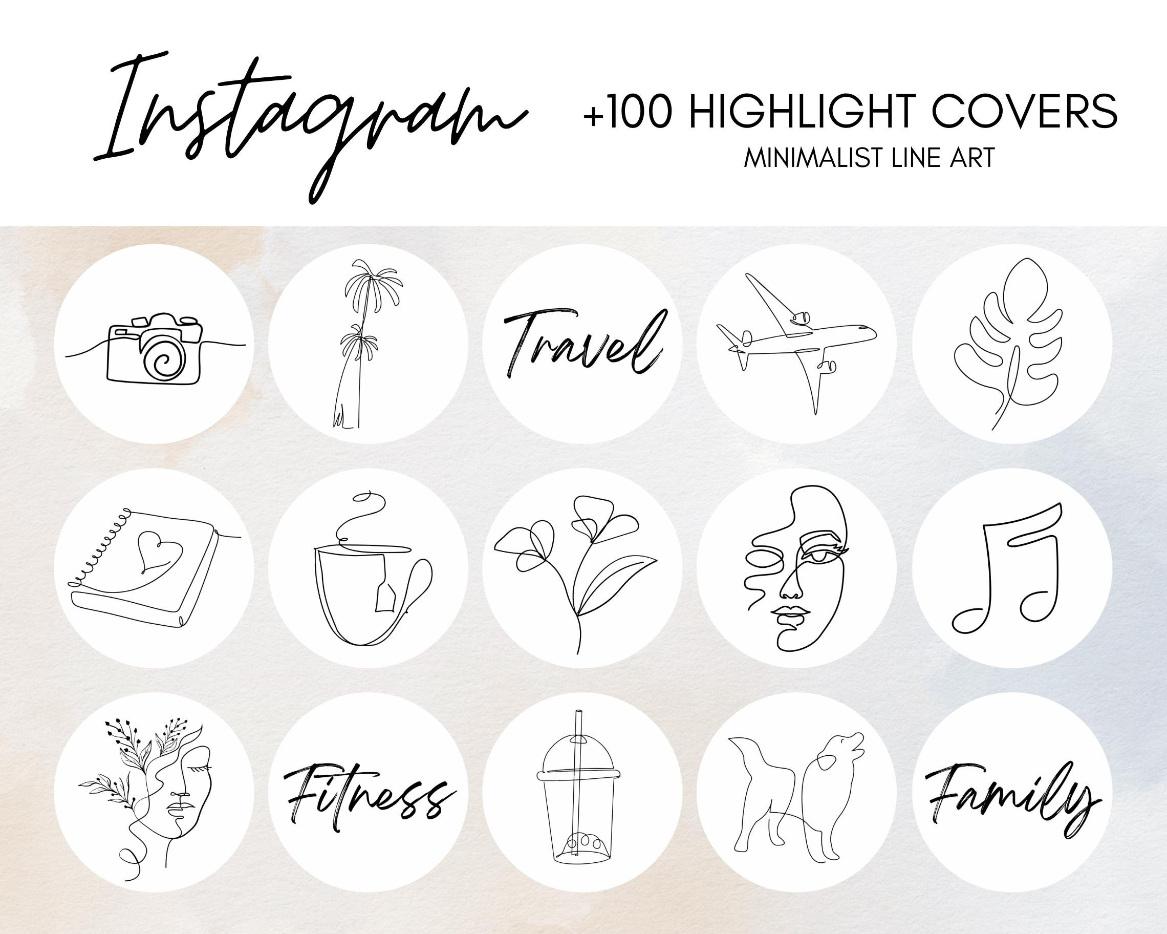 Line Art Highlights, Highlight Covers, Instagram Line Art, Instagram ...