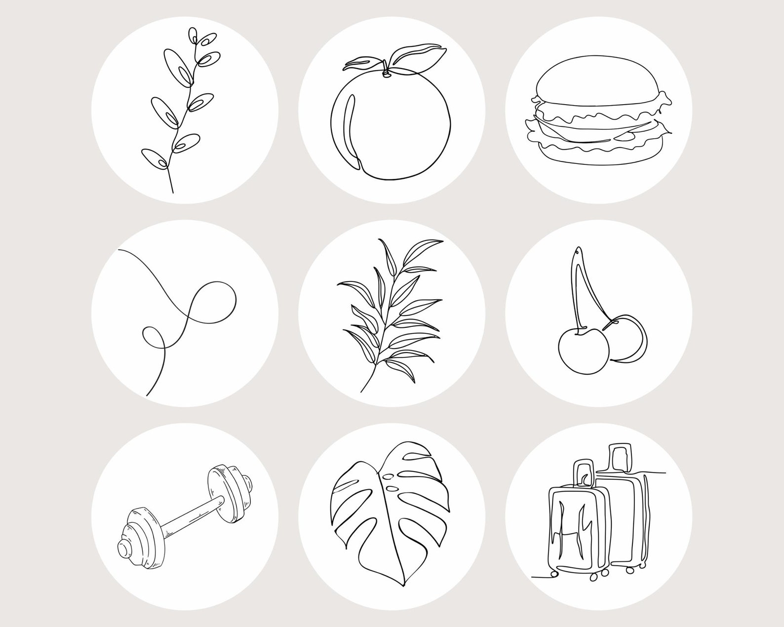 Line Art Highlights, Highlight Covers, Instagram Line Art, Instagram ...