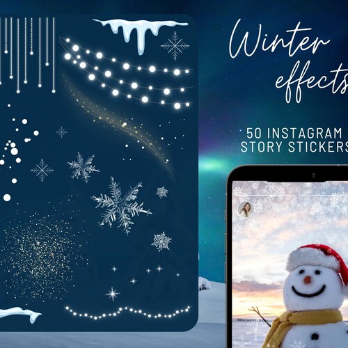 Instagram Story Stickers Winter - Etsy