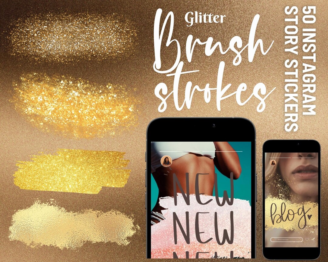 Instagram Story Stickers, Story Sticker Set, Brushstroke, Instagram ...