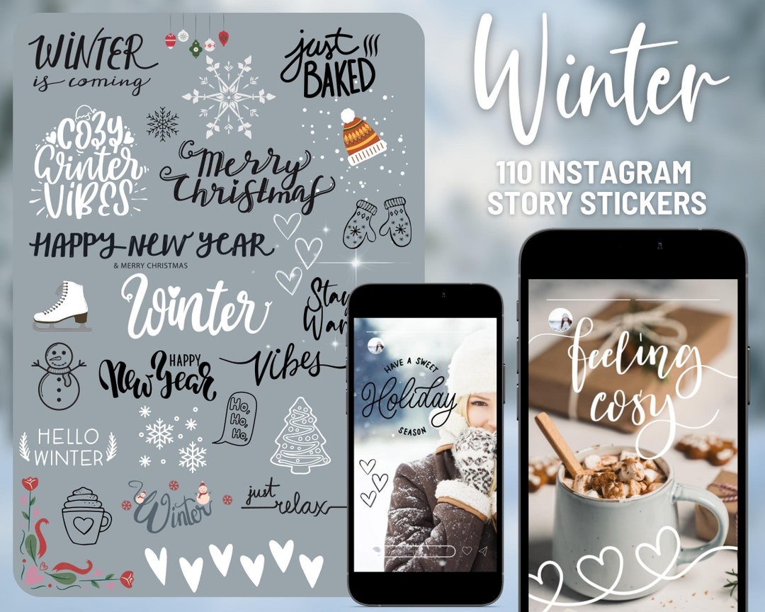 Instagram Story Stickers, Story Sticker Set, Winter, Instagram Basic ...