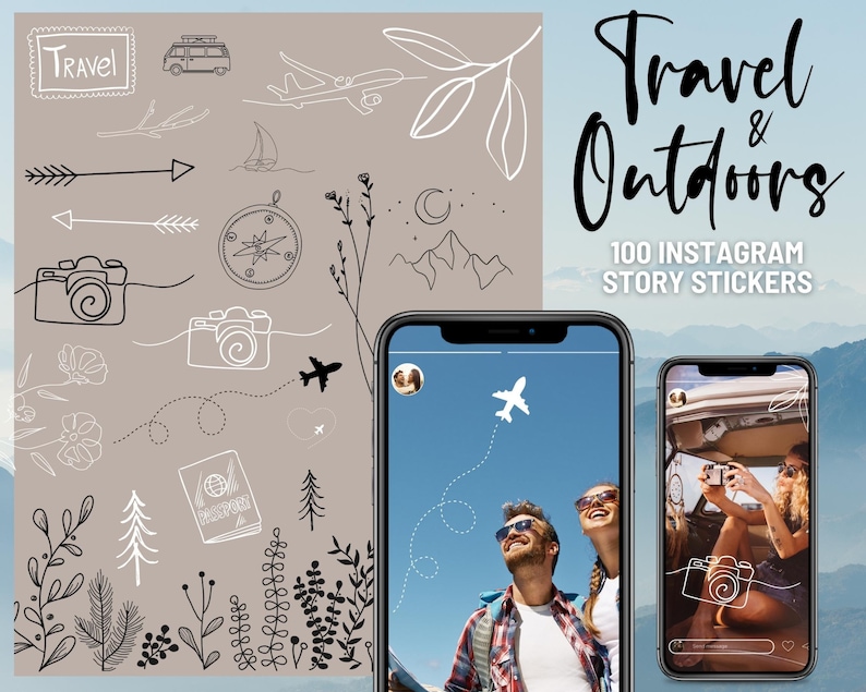 Instagram Story Stickers Story Sticker Set Travel Stickers - Etsy