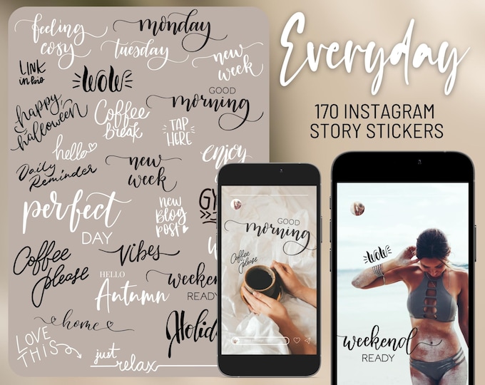 Instagram Story Stickers FAMILY, Instagram Stickers, Lettering Stickers ...