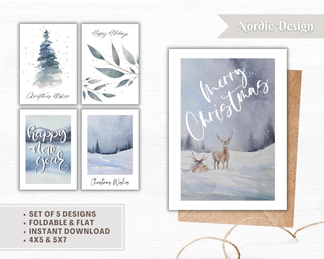 Christmas Card Printable, Printable Card, Holiday Card, Happy Holidays ...