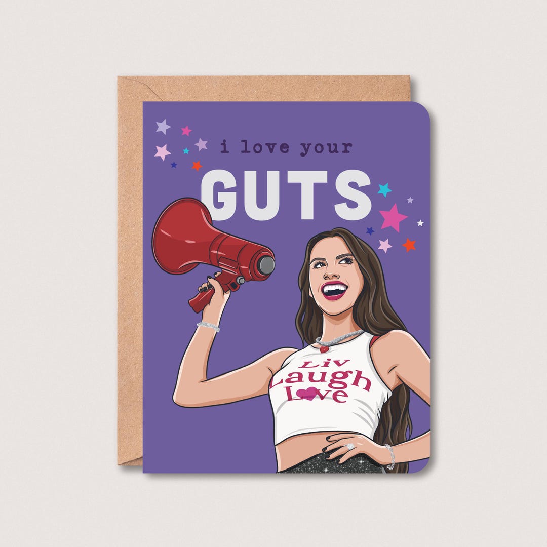 I Love Your Guts Card | Guts Card | Olivia Greeting Card | Pop Culture ...