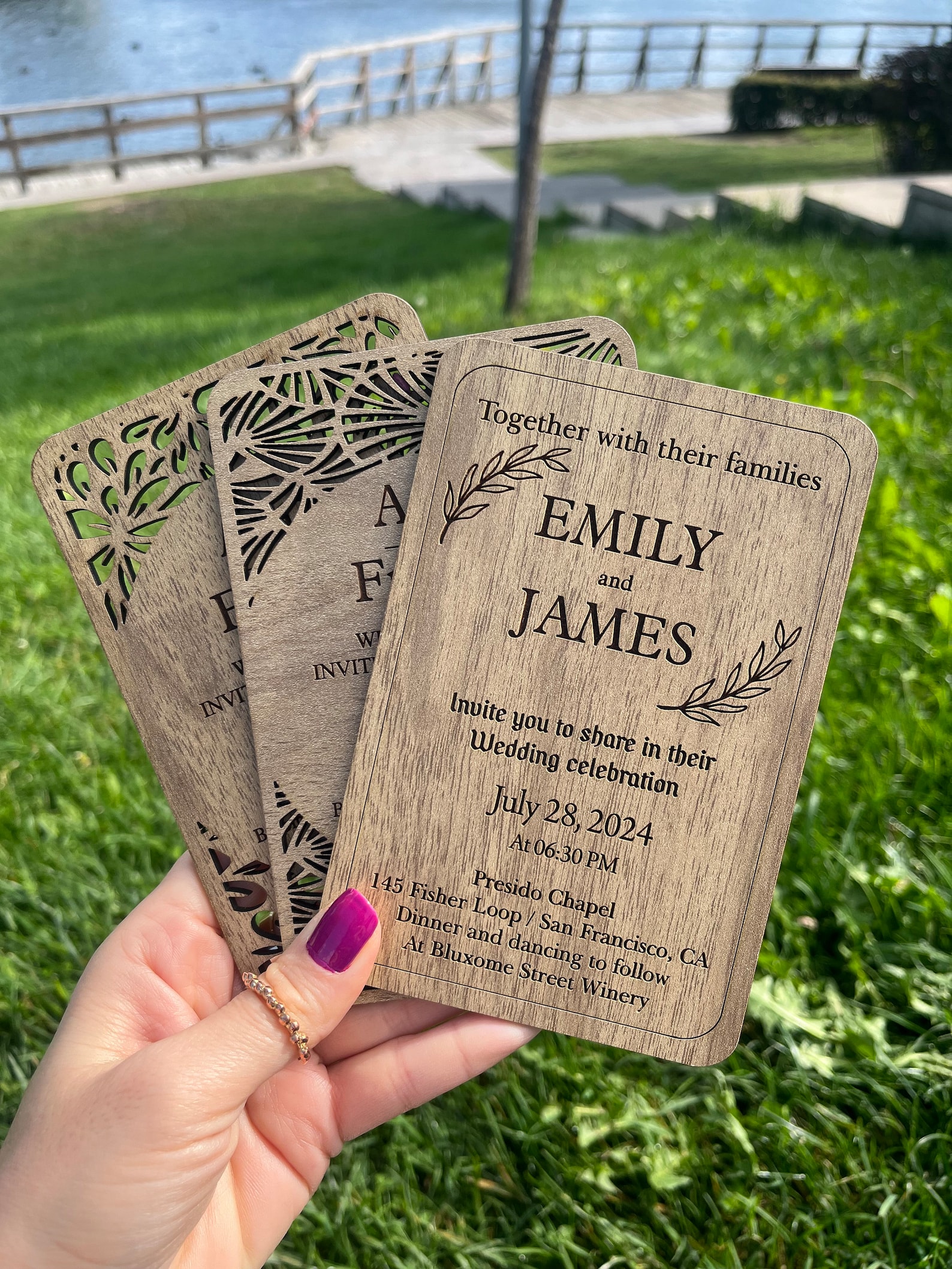 Personalized Wooden Wedding Invitation, Rustic Invitation - Etsy
