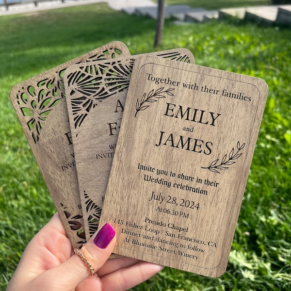 Wooden Invitations - Etsy