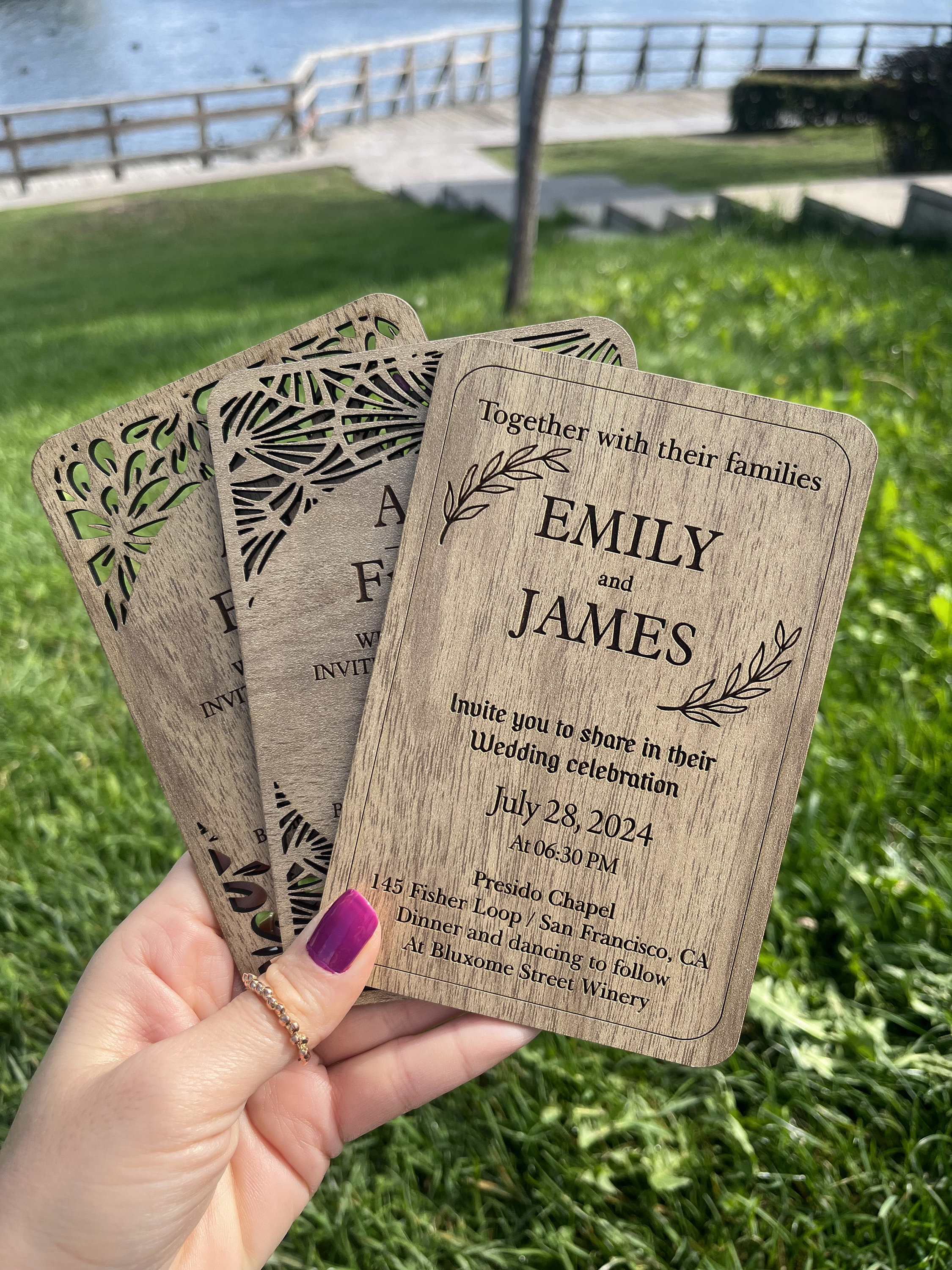Personalized Wooden Wedding Invitation, Rustic Invitation - Etsy