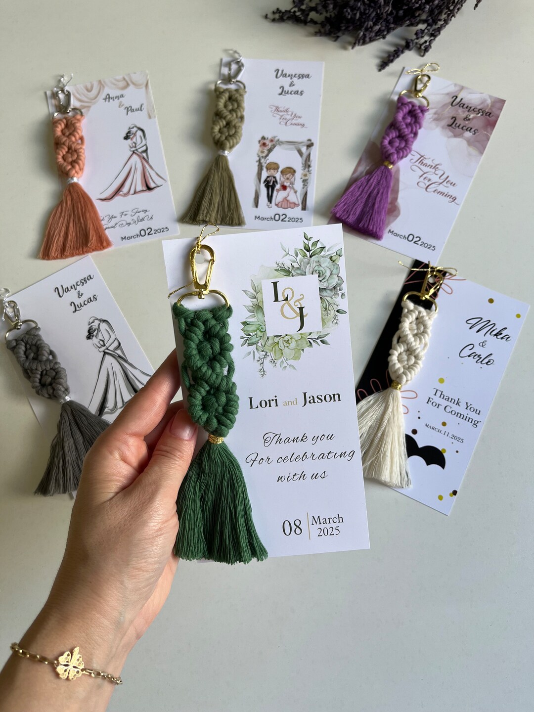 Custom Macrame Keychains: Personalized Wedding & Event Favors - Etsy