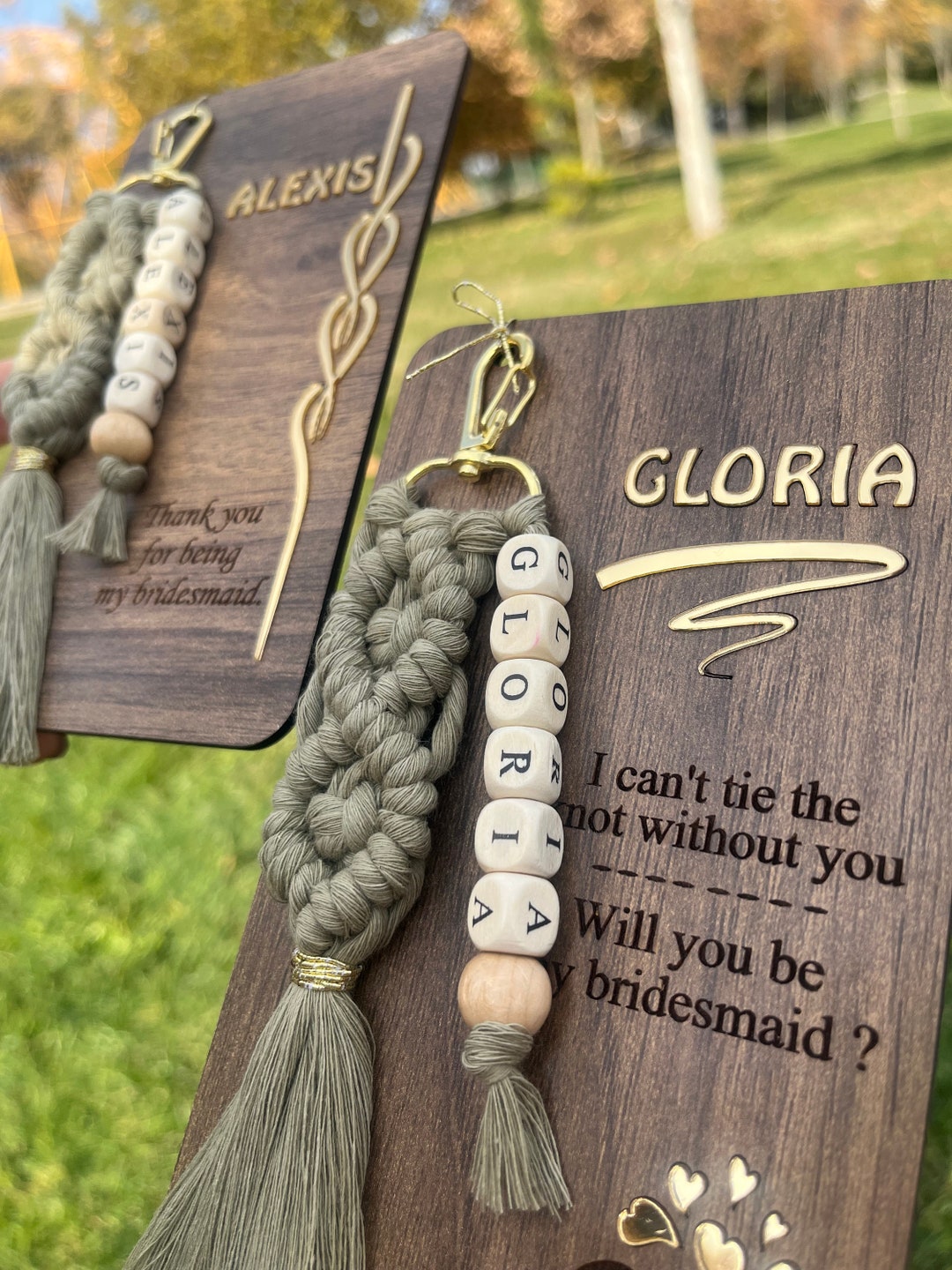 Wooden Custom Design Bridesmaid Invitation, Wooden Wedding Invitation ...