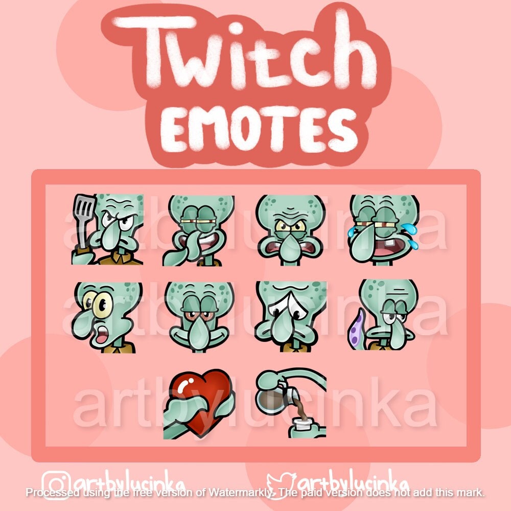 TWITCH EMOTES Spongebob SEPIA - Etsy