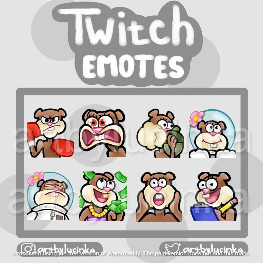 TWITCH and DISCORD Emotes Spongebob Sandy - Etsy