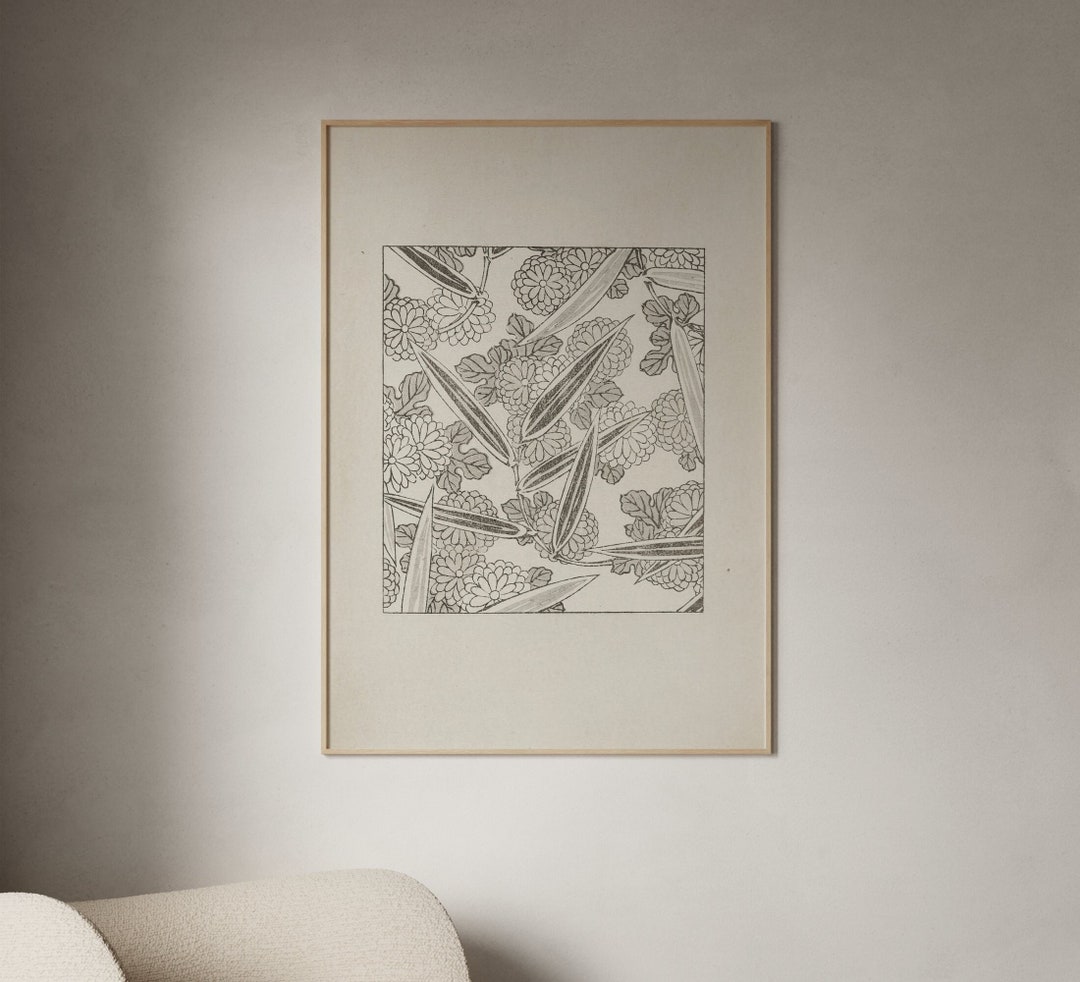 Black & White Japanese Drawing Print Minimal Asian Line Art Posters ...