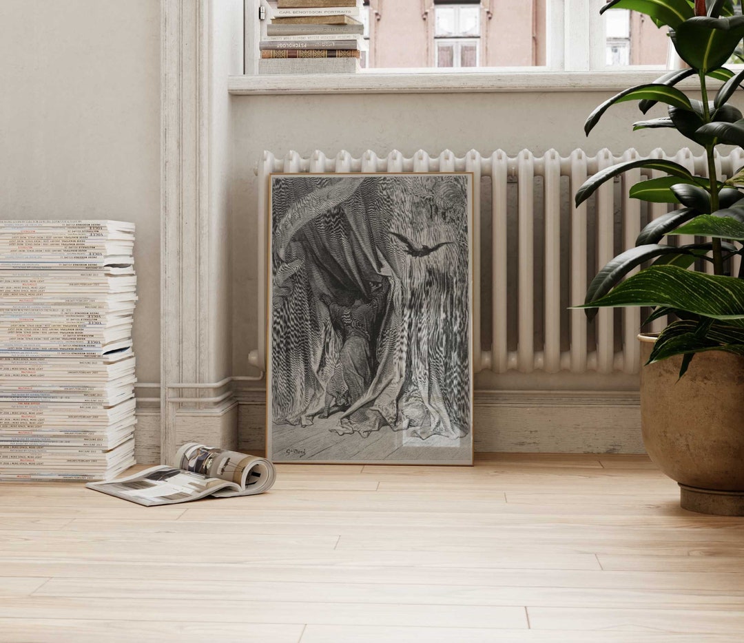 Gustave Dore the Raven No18 Antique Print, Painting, Vintage Edgar ...