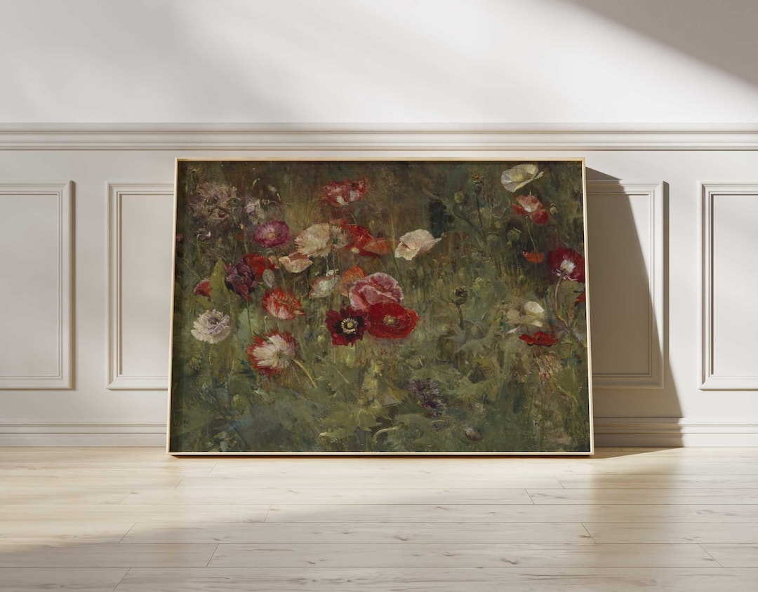 Maria Oakey Dewing A Bed of Poppies Vintage Still Life Painting ...