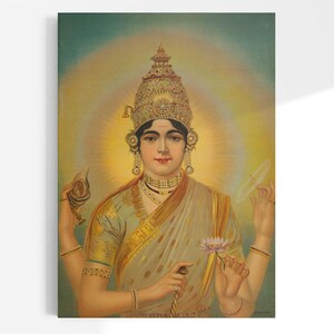 Raja Ravi Varma Indira Devi Indian Portrait Painting, Vintage Print ...