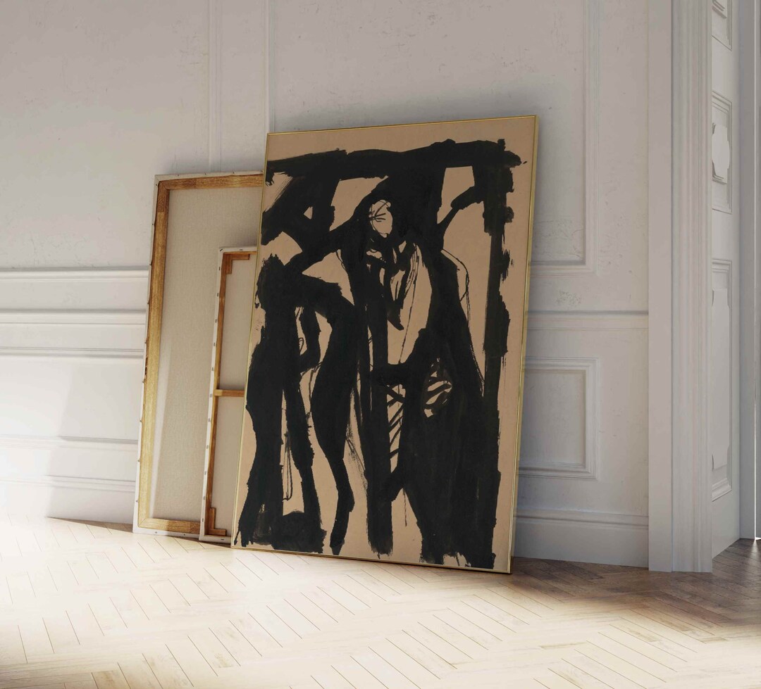 Ján Novák Figural Study Antique Abstract Painting, Vintage Print, Fine ...