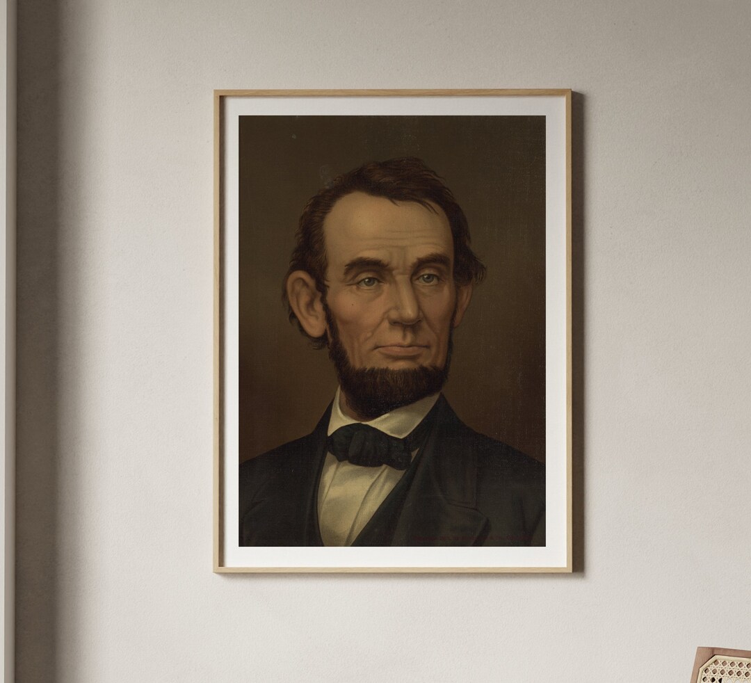 Abraham Lincoln Portrait Print Antique American Presidant Art, Vintage ...