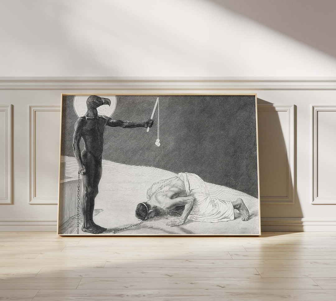 Sascha Schneider Mammon and His Slave Demon Artwork Wood - Etsy