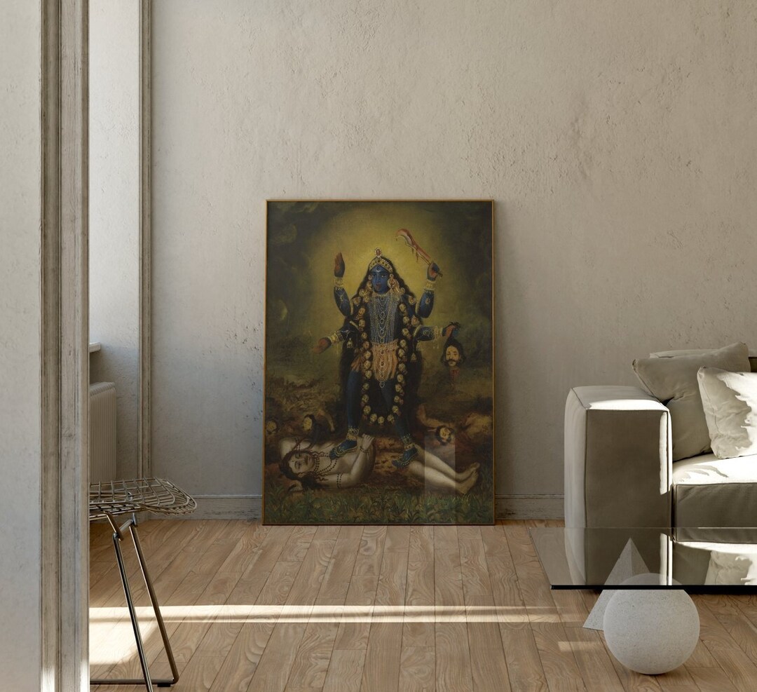 Kali Dutch Bengal School Hindu Goddess Lithograph, Vintage Hindu God ...